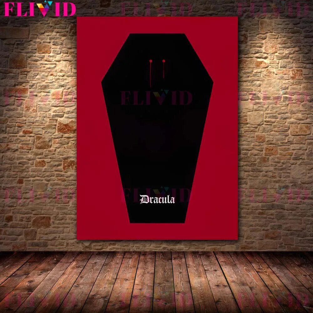 Винтажная картина "Дракула" Черный, E, 50X70cm NoFrame