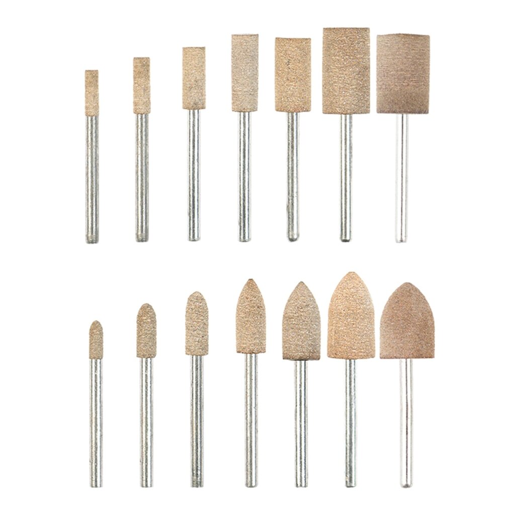 Набор Шлифовальных Камней для Полировки Металла, Дерева, Пластика и Снятия Заусенцев, установленный на 14 деталях