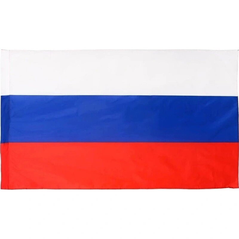 Флаг России 90х145см карман для древка и  петли, искусств. шелк МС-3790