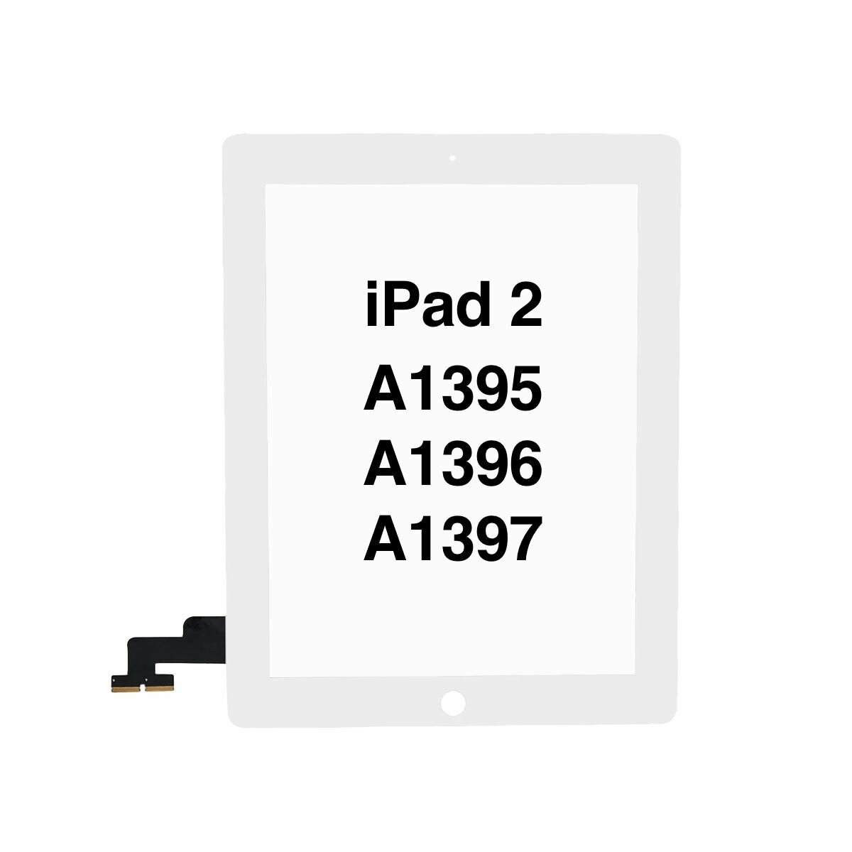 Сенсорное стекло (тачскрин) iPad 2 (белое) (AAA)