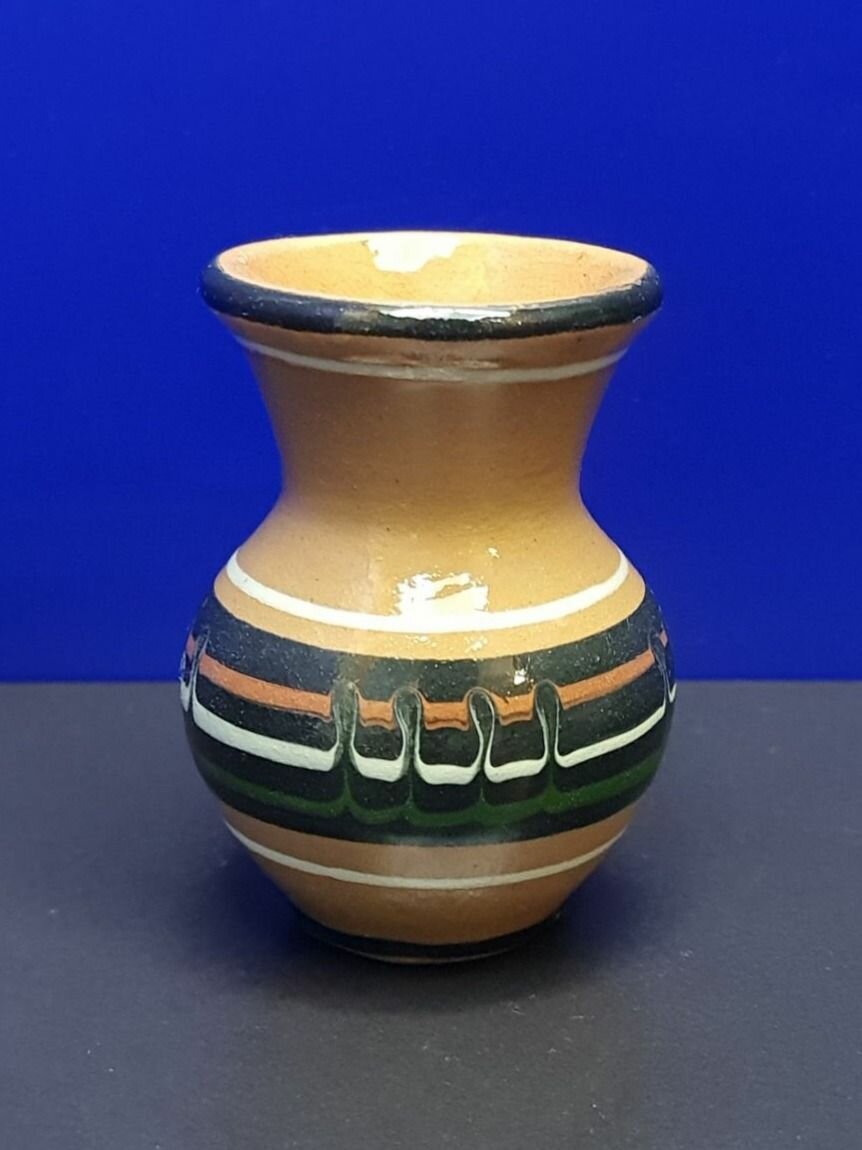 Интерьерная вазочка Васильковский майоликовый завод, 6,5см, СССР, 50-60е