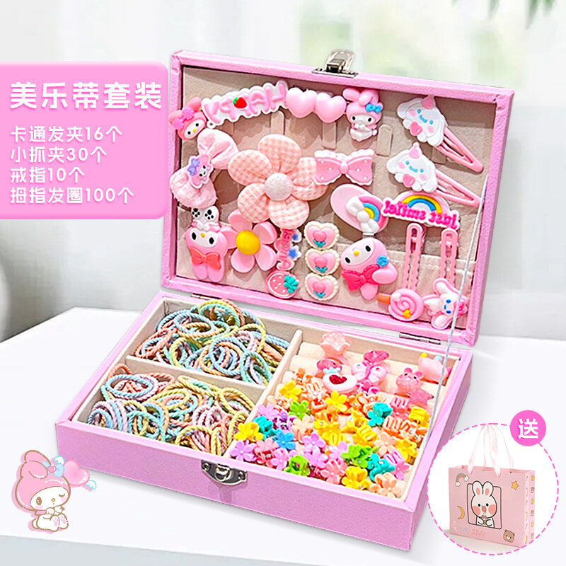 Аксессуары для волос Kuromi для девочек, высококачественная подарочная коробка для детей 3-6 лет, подарок на день рождения для девочек 7 лет, игрушка для переодевания для детей 8-9 лет