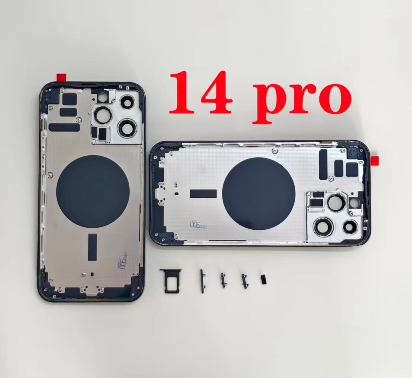 Задняя крышка аккумулятора OEM для iPhone 14 Pro, задняя крышка + средняя рамка корпуса + лоток для SIM-карты + средняя рамка с боковым ключом для iPhone 14 Pro