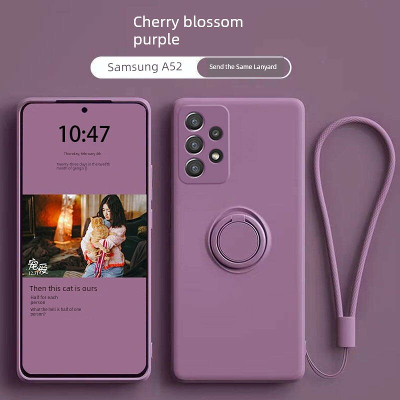 Силиконовый чехол для Samsung A52, полное покрытие, цвет сакура розовый, премиум защита для мобильного телефона