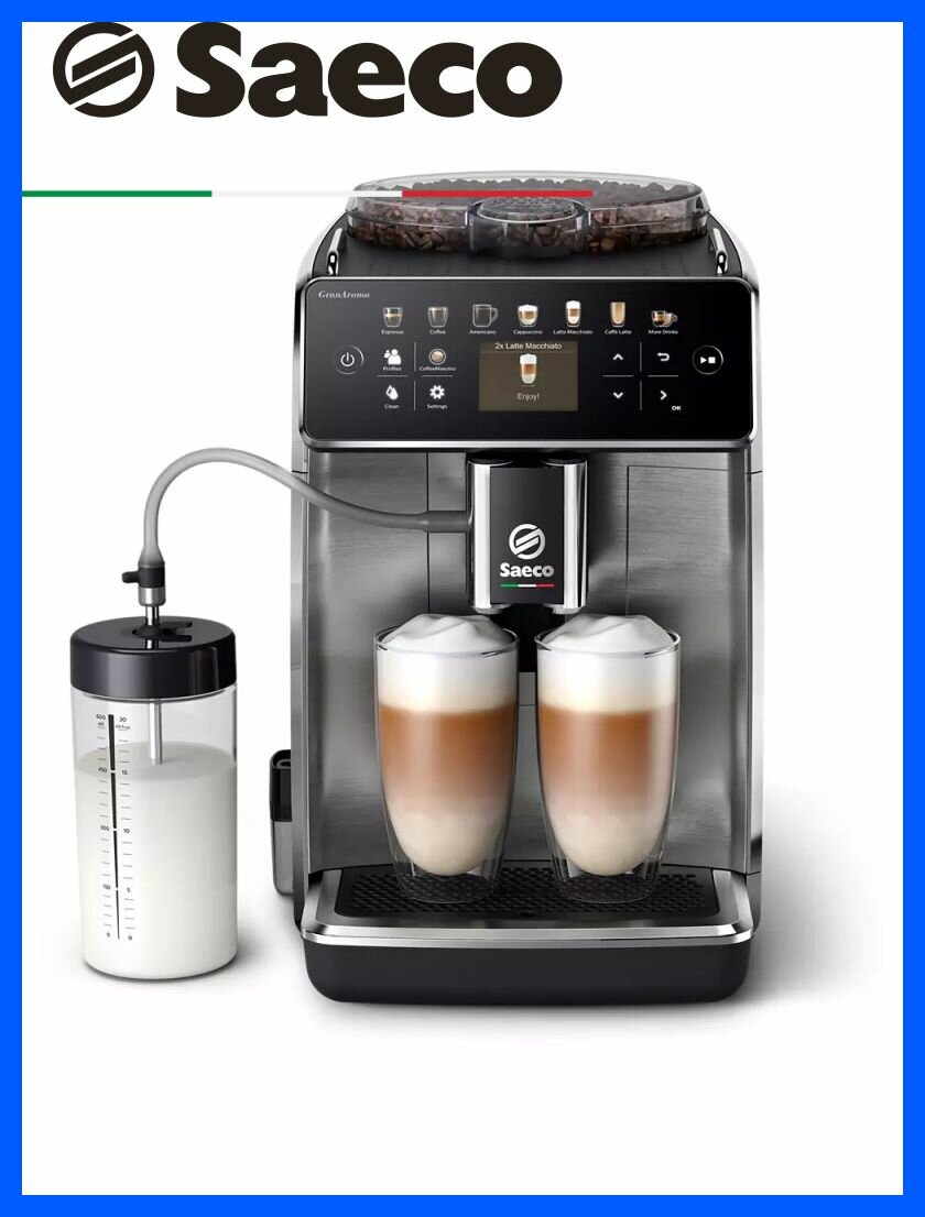 Saeco Автоматическая кофемашина GranAroma SM6585/00, черный, серый