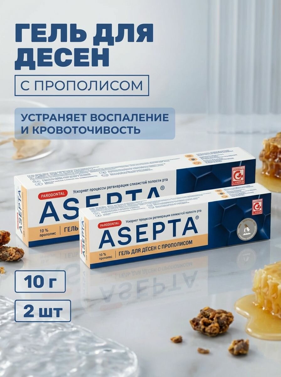 (2шт) Гель для десен с прополисом для устранения воспаления и кровоточивости, 10 г
