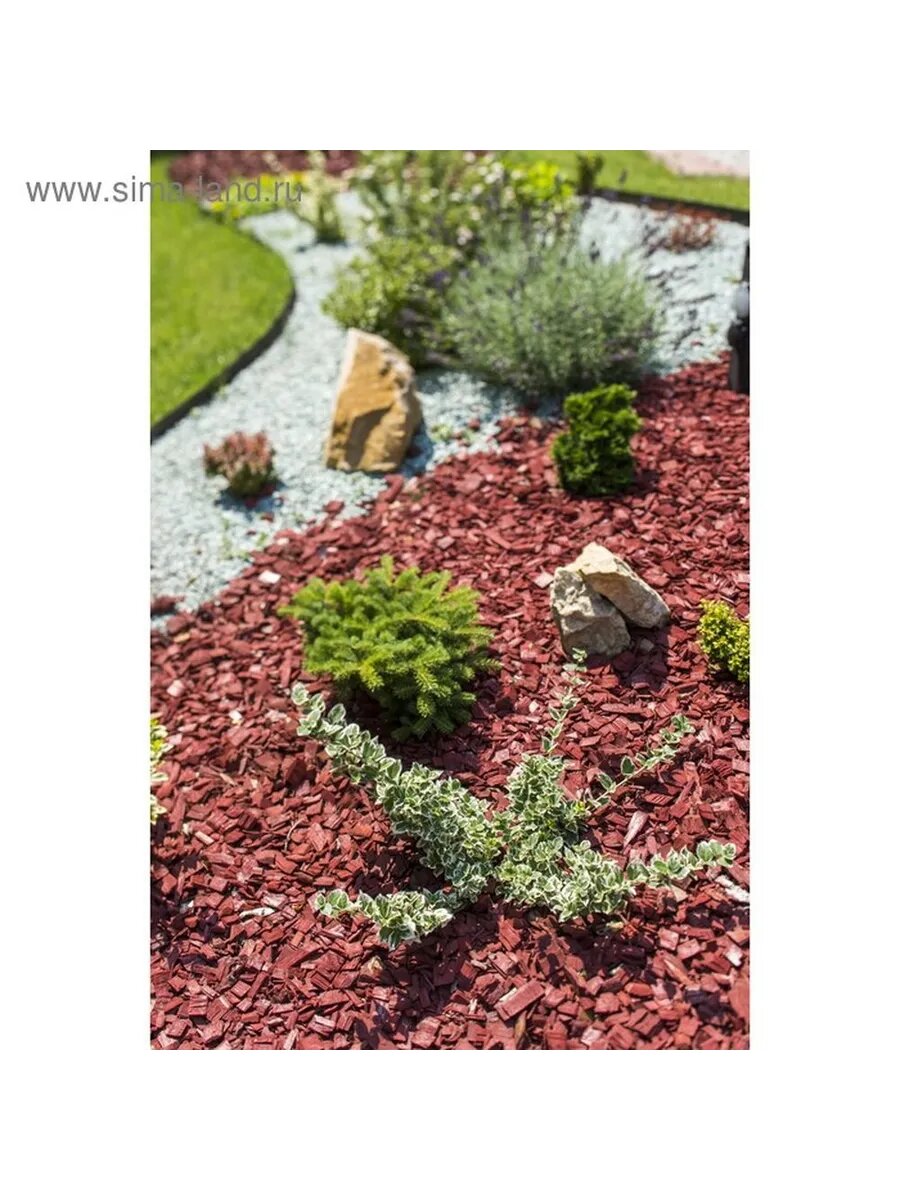 Яркая декоративная щепа для ландшафтного дизайна