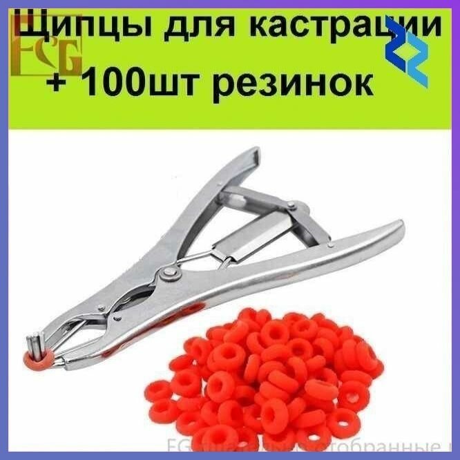 Эксклюзивный эластратор для кастрации баранов и козлят комплектуется натяжными щипцами и сотней резиновых колец