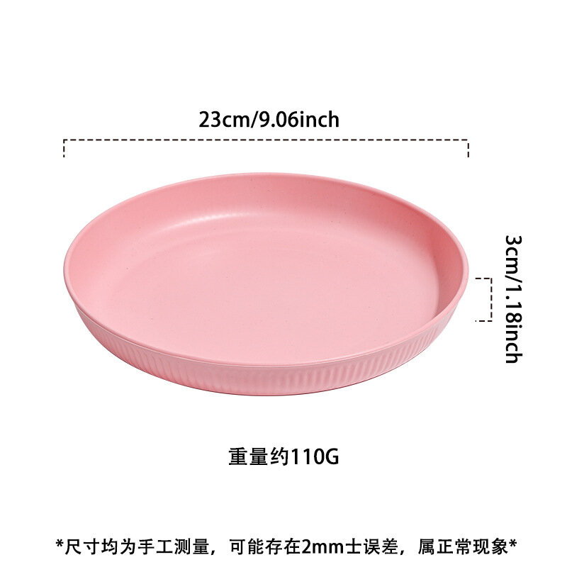 Тарелка из пшеничной соломы Amazon TK, тарелка для отеля, тарелка для фруктов, домашняя тарелка для салата в скандинавском стиле, пластиковая тарелка из PP