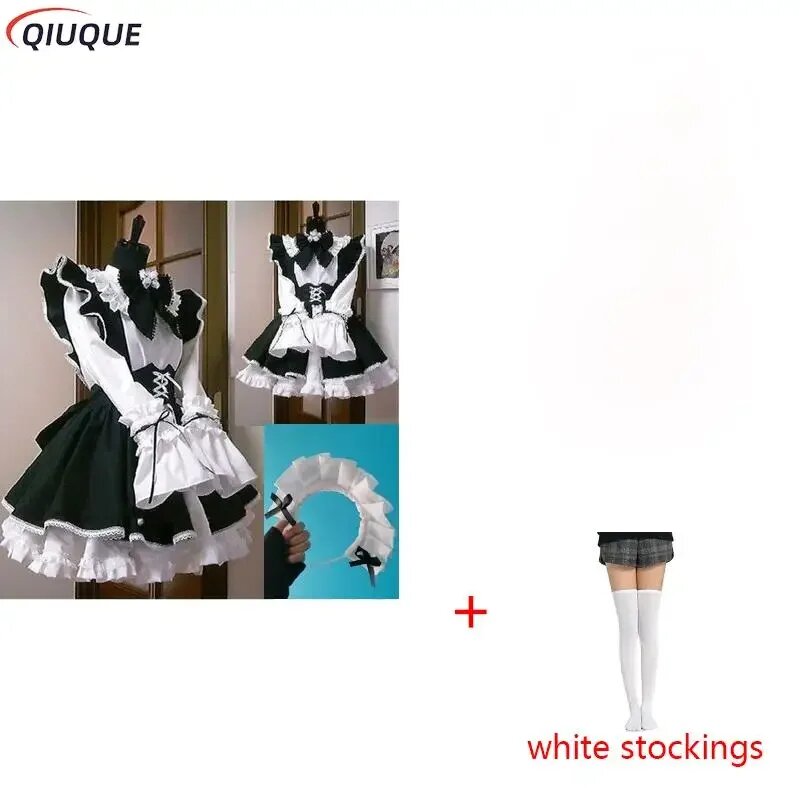 Костюм горничной аниме полиэстер хлопок Белый, XL, Package 5, Size for Women