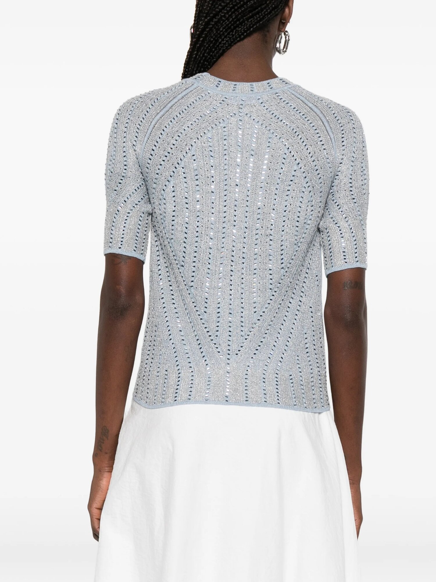 Футболка Ermanno Scervino Openwork T-shirt, размер S, blue — фото 1