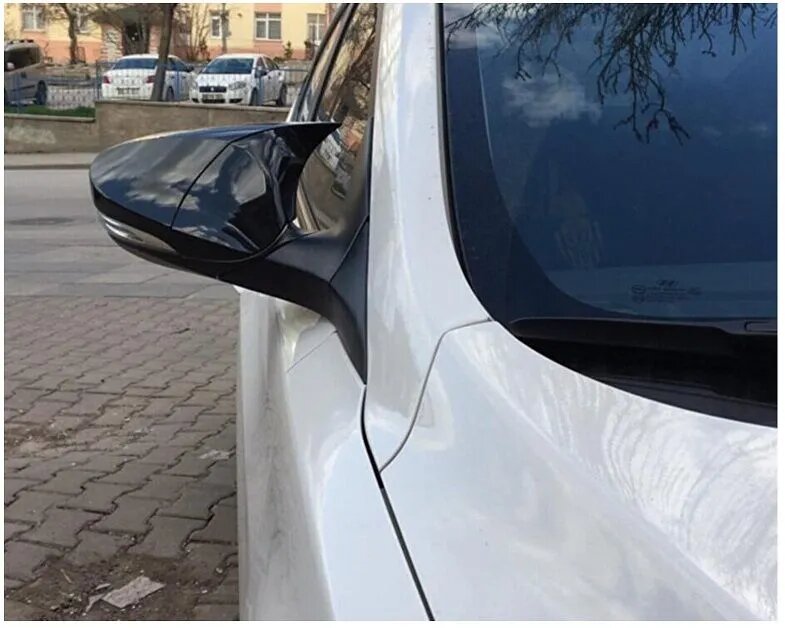 Накладка на автомобиль на кузов для Hyundai Solaris/Accent Blue 2010-2017, черные глянцевые на зеркала