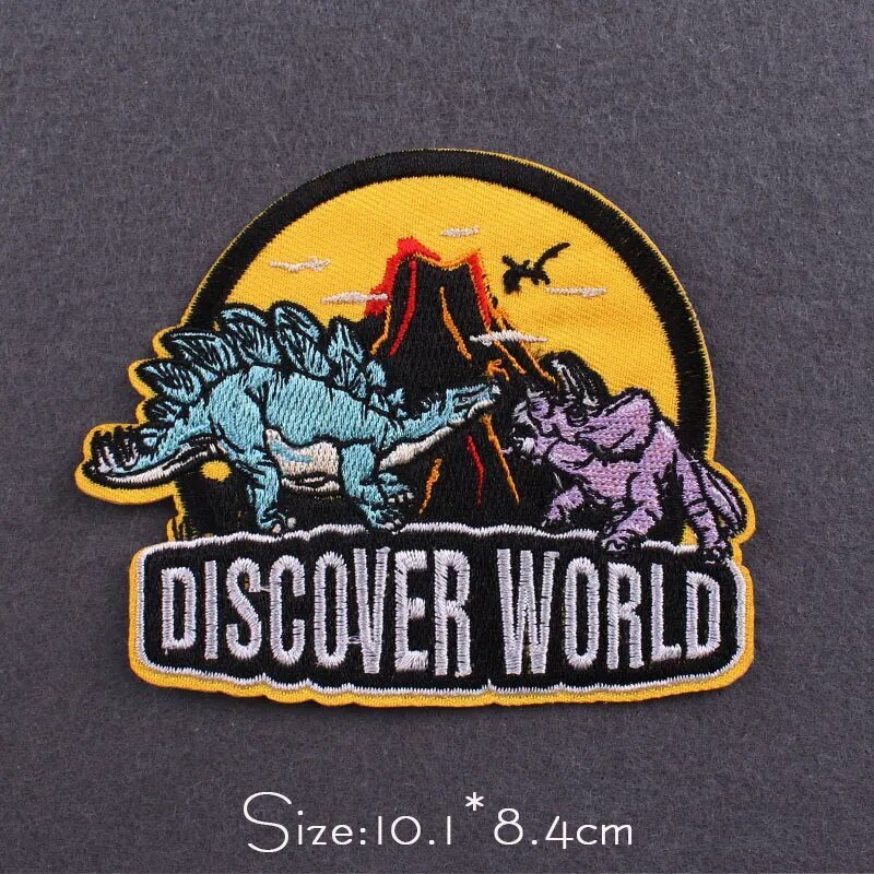 Нашивка "Discover World" с динозаврами, PE3295CT