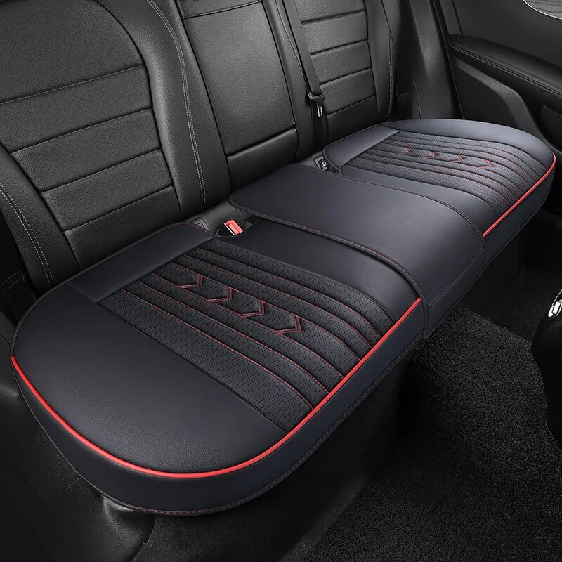 Универсальные роскошные женские чехлы на автомобильные сиденья из искусственной кожи для Audi A3 8V 8P 8Y Q2 Q3L A4 B7 B8 A6 4F 4G C6 C7 A7 Q7 4L Авто аксессуары для интерьера 1PC-Black Red