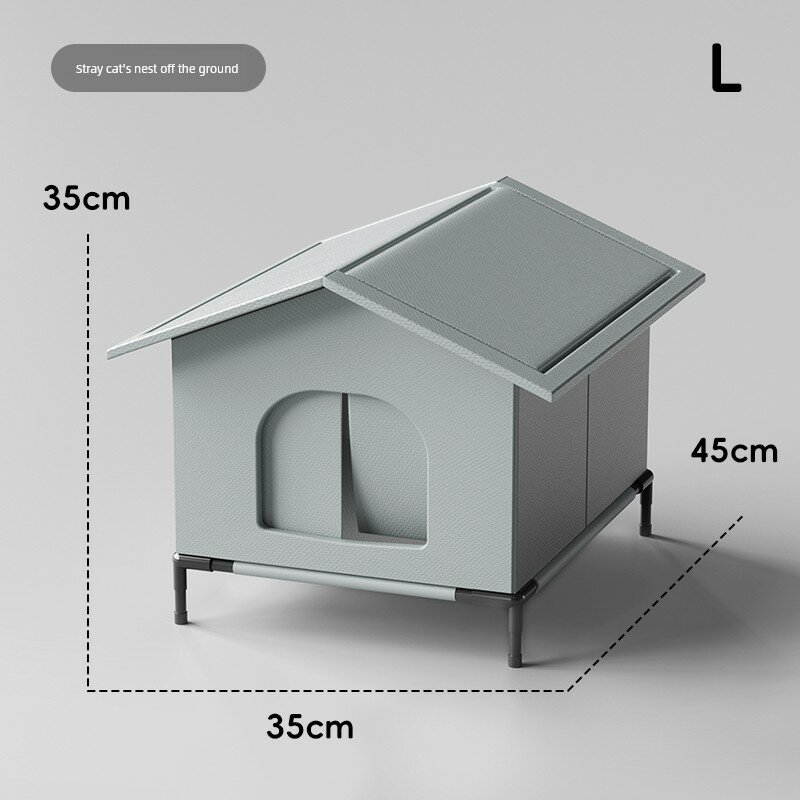 Большая кошачья будка из пены 45x35x35см, теплая зимняя укрытие для 1-3 кошек