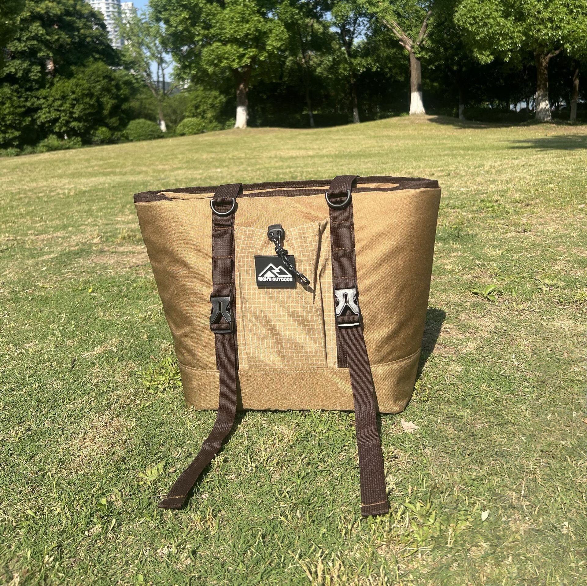 Изолированная сумка для кемпинга на открытом воздухе, портативная водонепроницаемая сумка для сохранения свежести, большая емкость, складная сумка для льда, коврик для пикника в парке, рюкзак