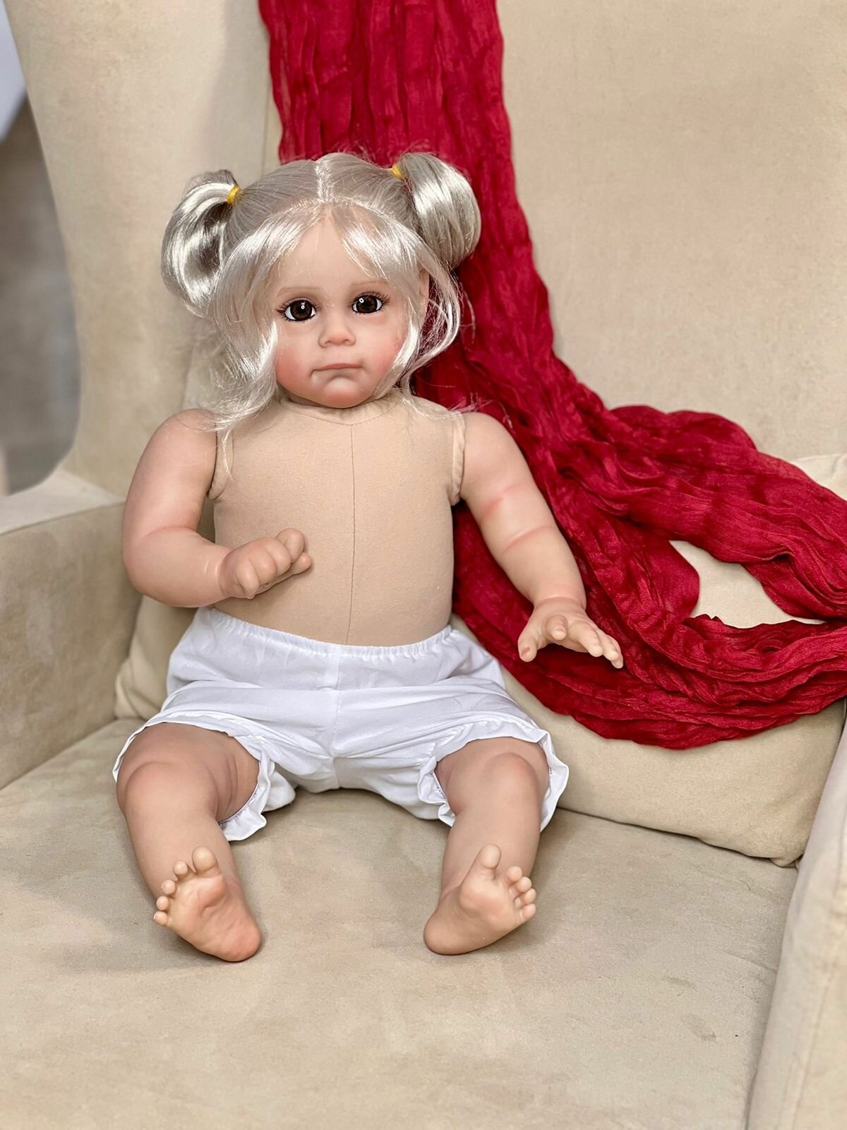 Кукла Реборн мягконабивная 60 см без одежды