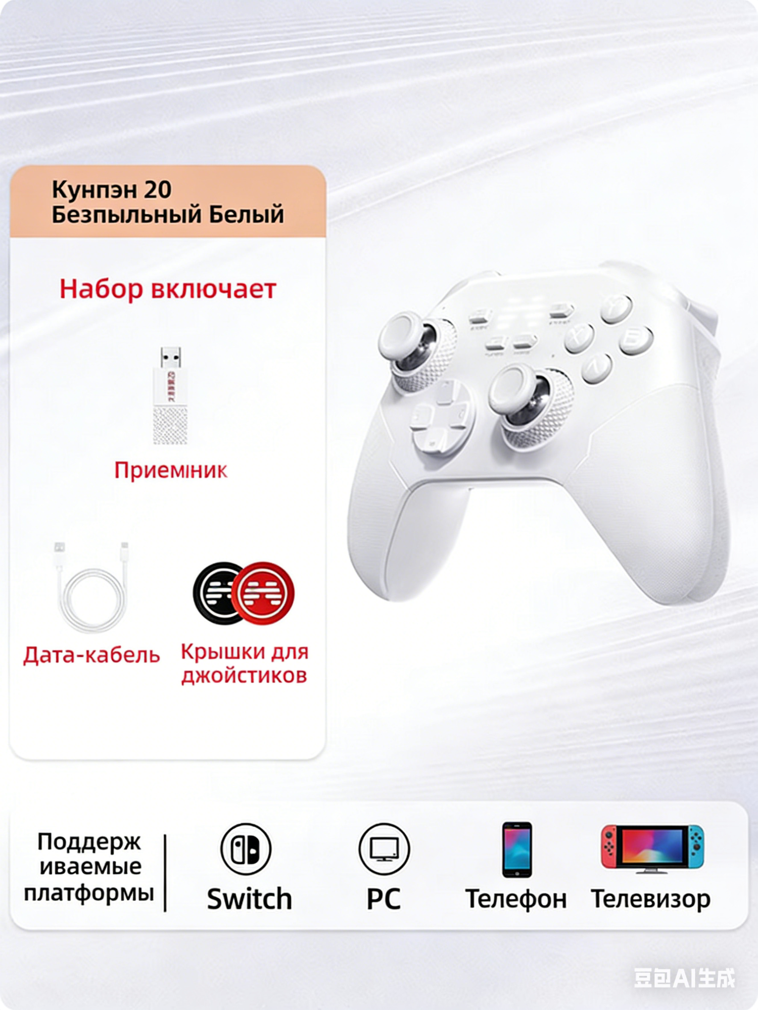 Beitong Kunpeng KP20Изоляция от пыли последняя модель беспроводной геймпад для ПК, Телефона, Nintendo, Steam Deck