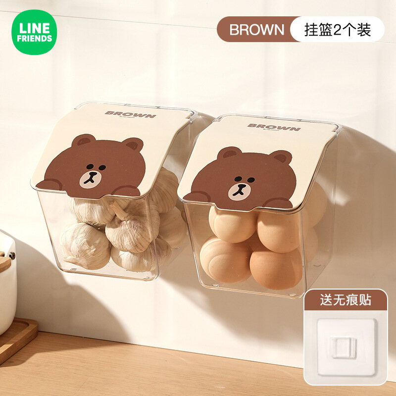 Коробка для хранения лука, имбиря и чеснока "Бурый медведь" без сверления, многофункциональная настенная полка для кухни