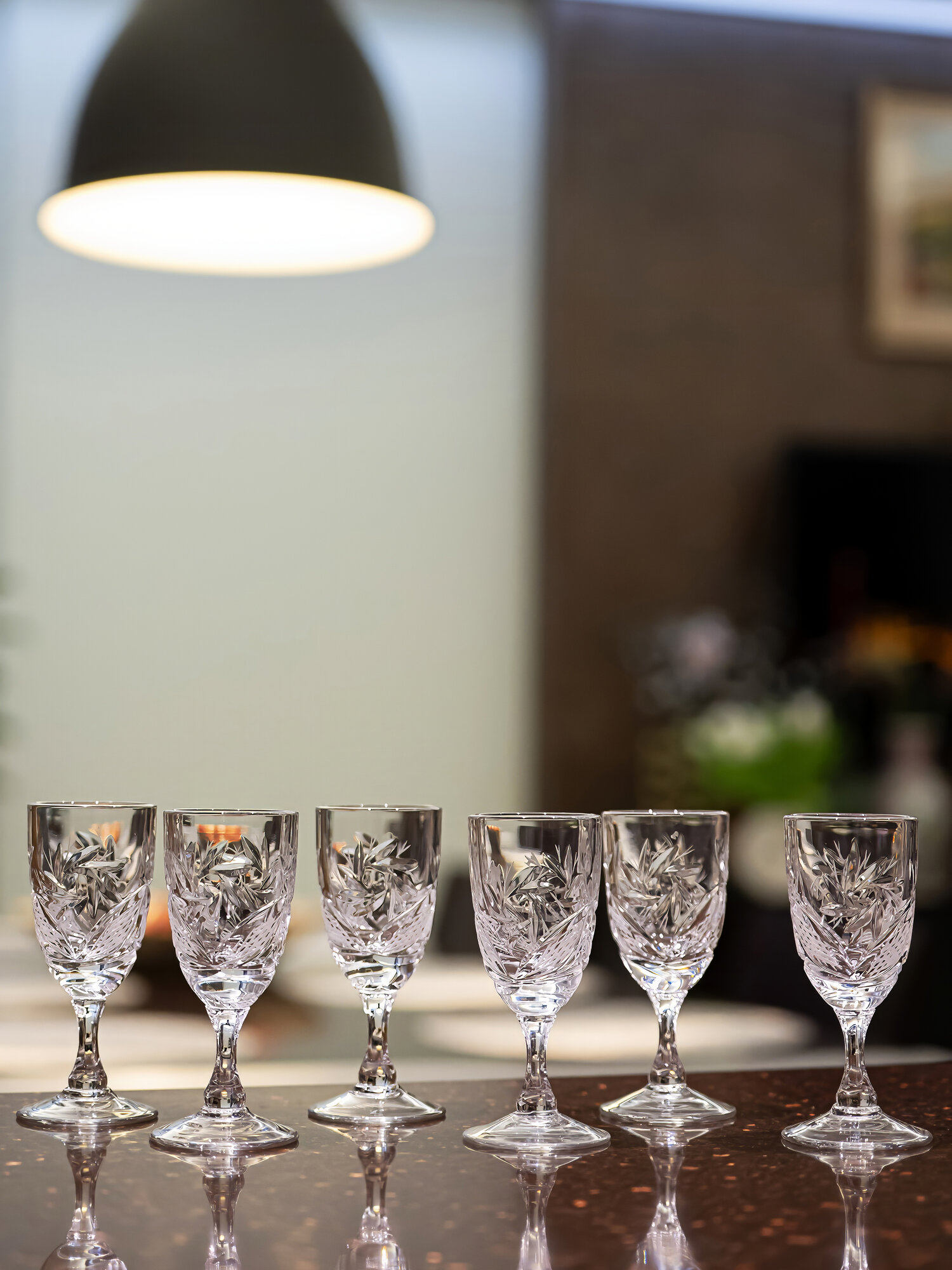 Рюмки на ножке хрустальные для водки, ликера, крепких напитков, 35 мл. набор 6 шт. Неман 7931 1000/30