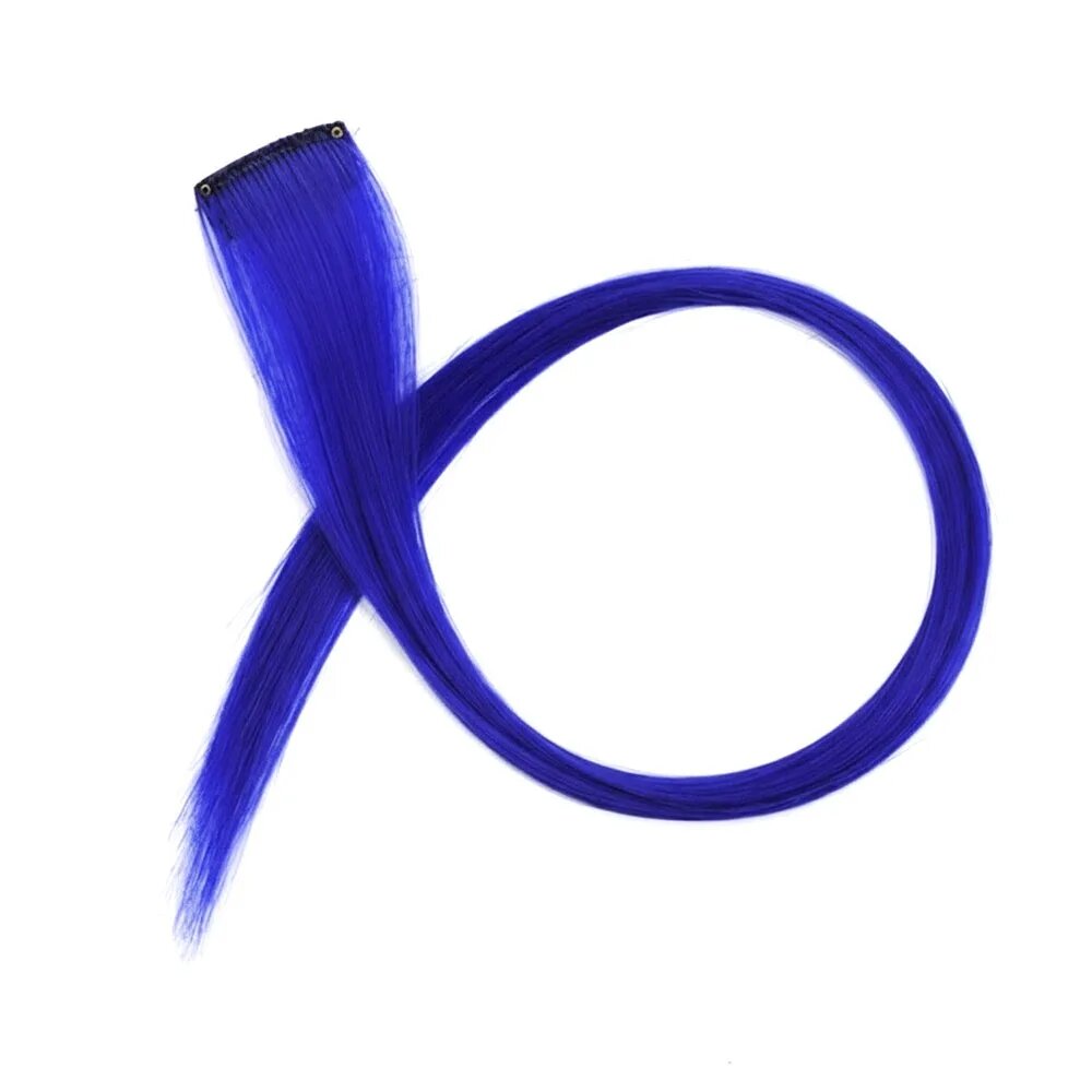 Синяя прядь для наращивания волос, 18 дюймов, B-Blue