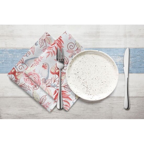 Набор из салфеток для кухни Verossa Птички розовые