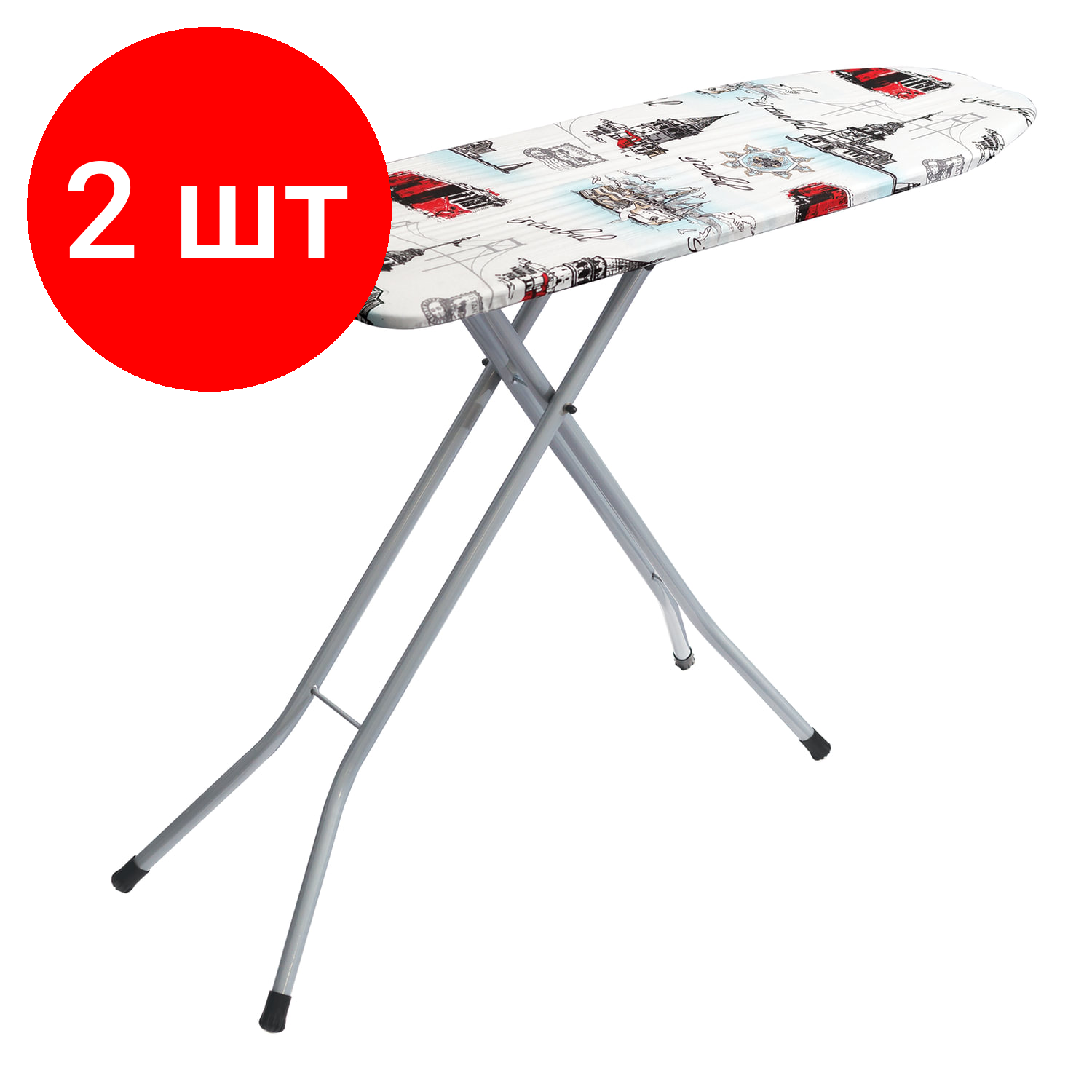 Комплект 2 шт, Гладильная доска 120х38 см, сетка, розетка, место под утюг, ассорти, "Gloria" DOGRULAR, 221703, 224703