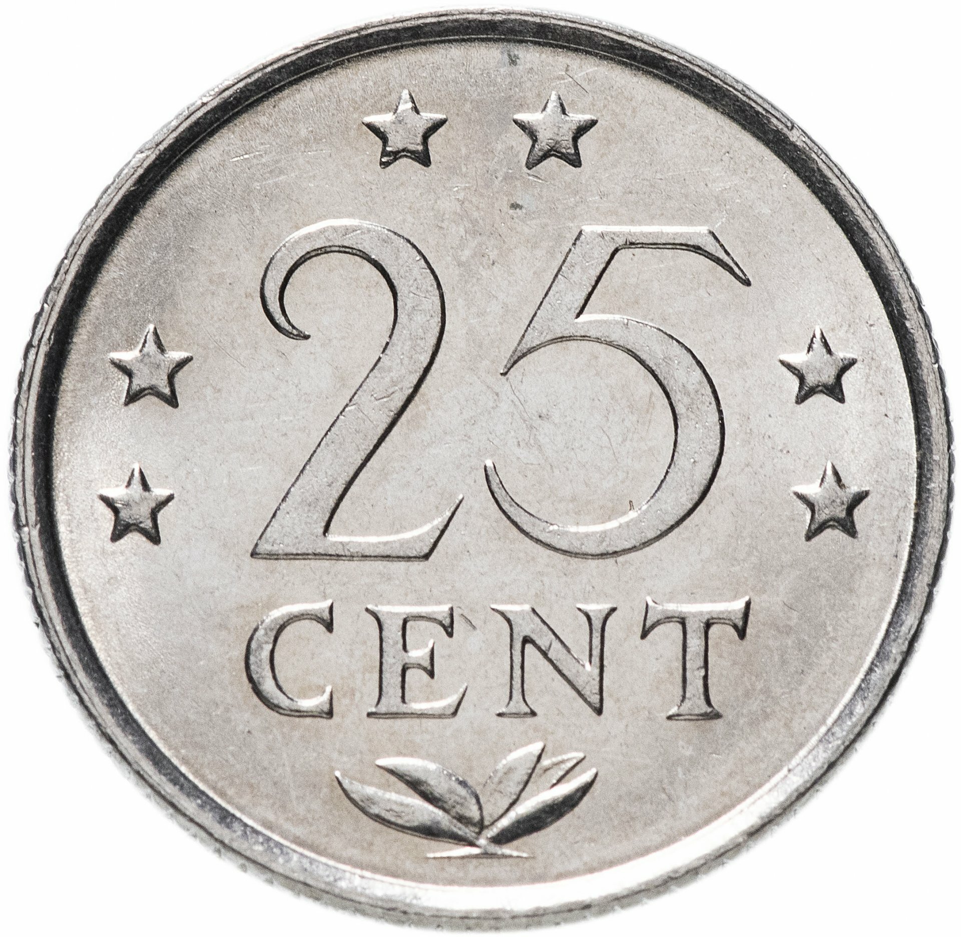 Нидерландские Антильские острова 25 центов cents 1970-1985, Никель, в сохранности VF