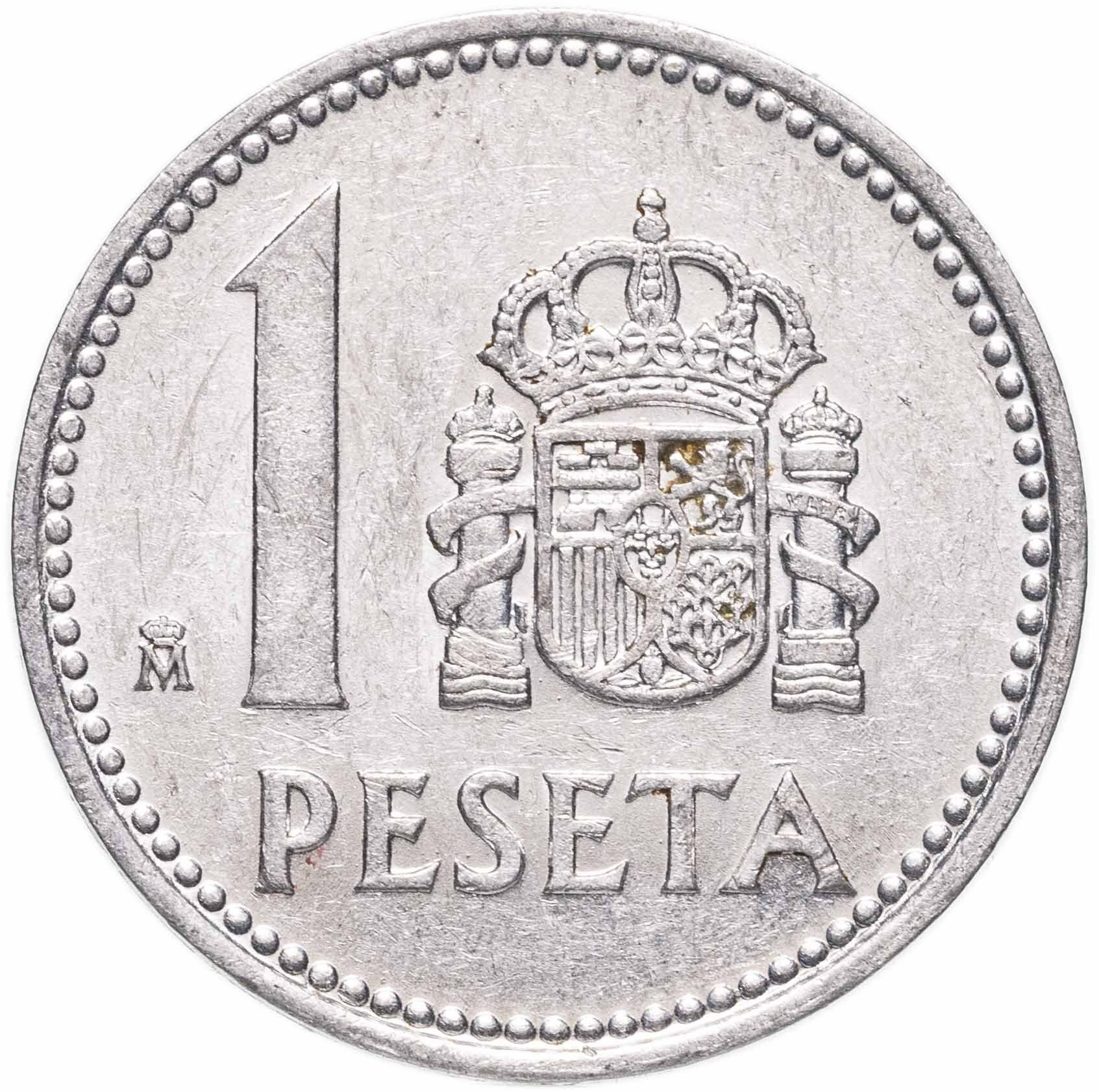 Испания 1 песета 1986, Алюминий, в сохранности AU