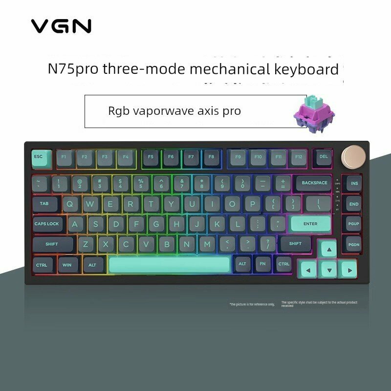 Механическая клавиатура VGN N75 с настраиваемой структурой Gasket, раскладка 75%, полная поддержка горячей замены