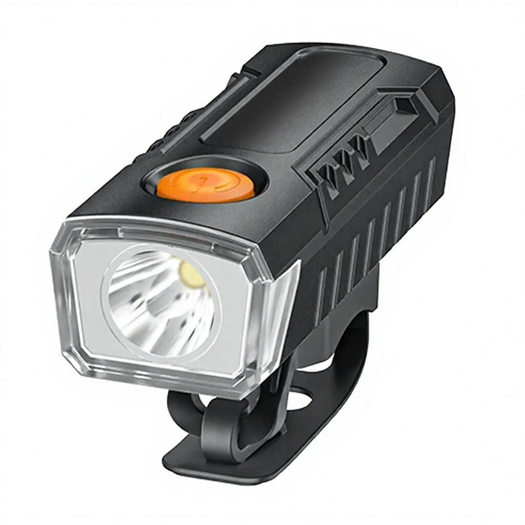 Фары для велосипедов, оборудование для горных велосипедов, заряжаемый фонарик из ABS, портативные фары для ночного катания с легким разбором, черный цвет, время работы 2-4 часа, режимы: яркий свет - слабый свет - мигание - SOS, размер 7.2x3 см, вес45 г,