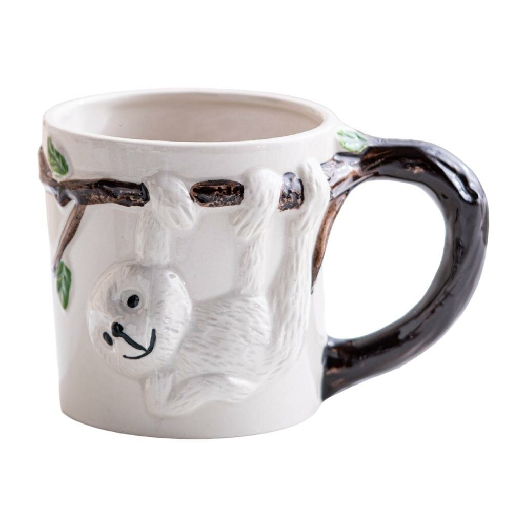 Керамическая кружка с животными, ленивцы
