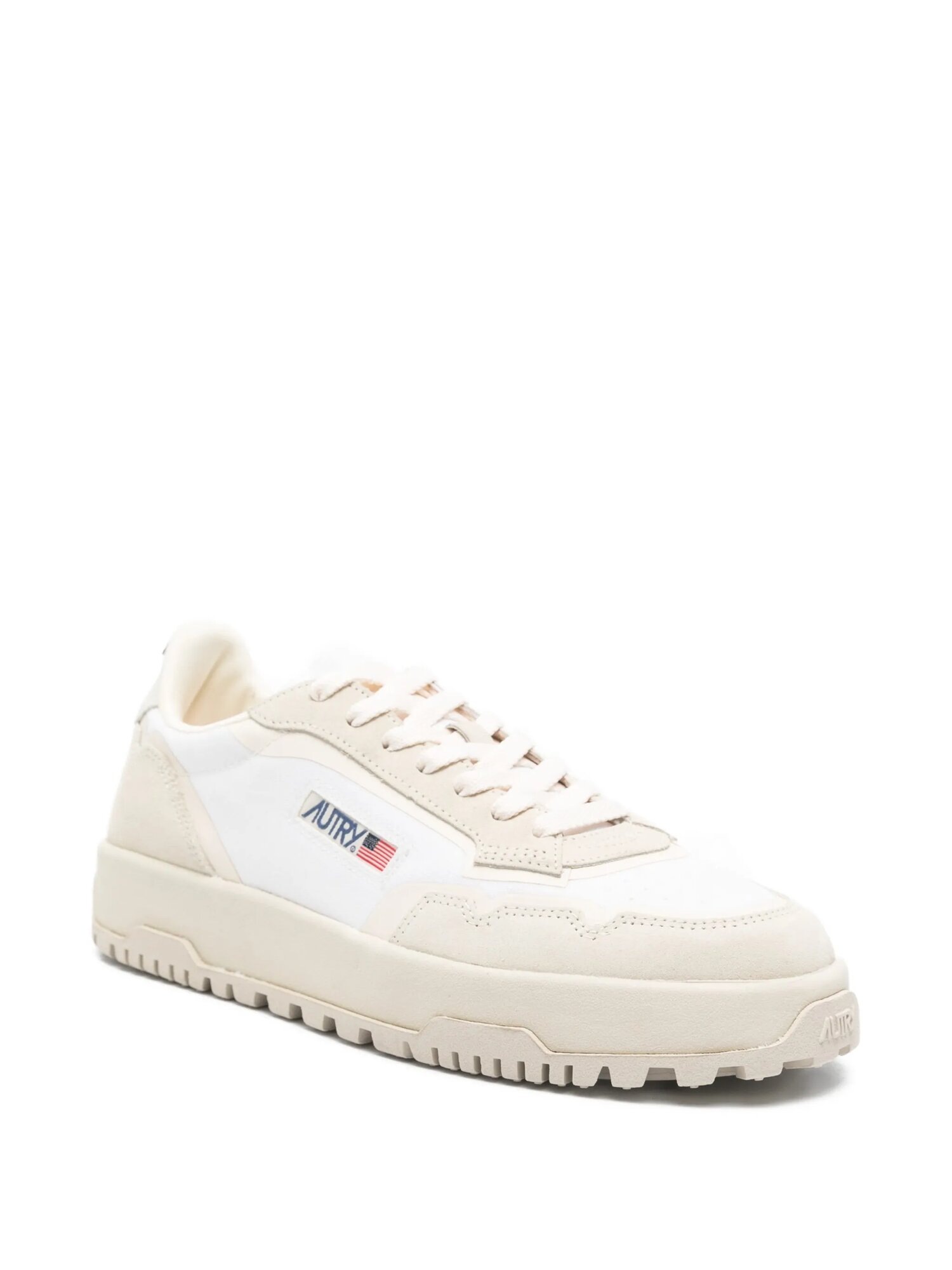 Кроссовки AUTRY Logo-patch sneakers, размер 41, бежевый/белый — фото 1