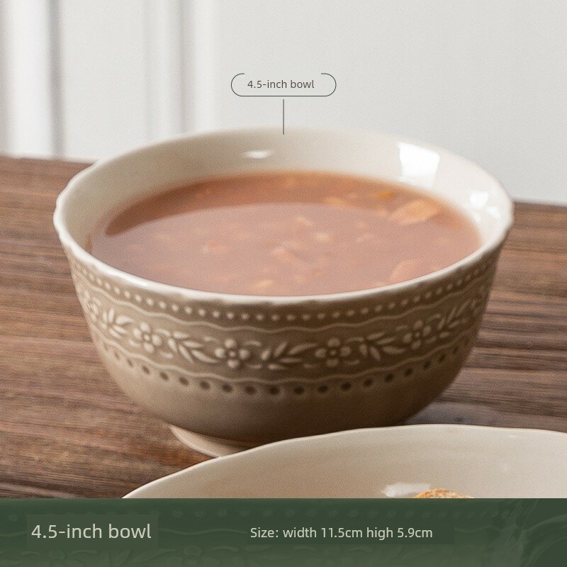 Набор посуды серии «Дай Фэй» для дома, включая суповые тарелки, миски для риса, пригодный для использования в