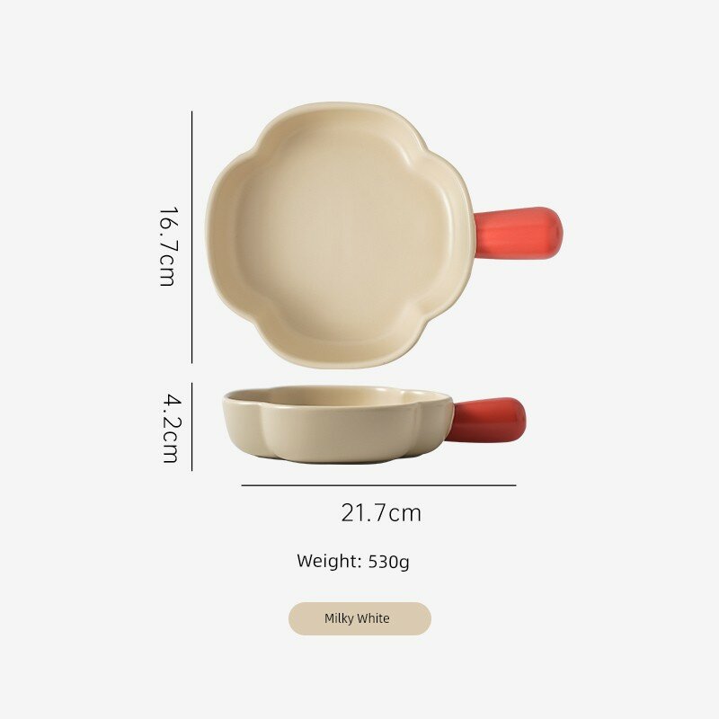 Керамическая посуда с ручкой, пригодная для микроволновки, кремово-белая миска для фруктов на завтрак, одна штука