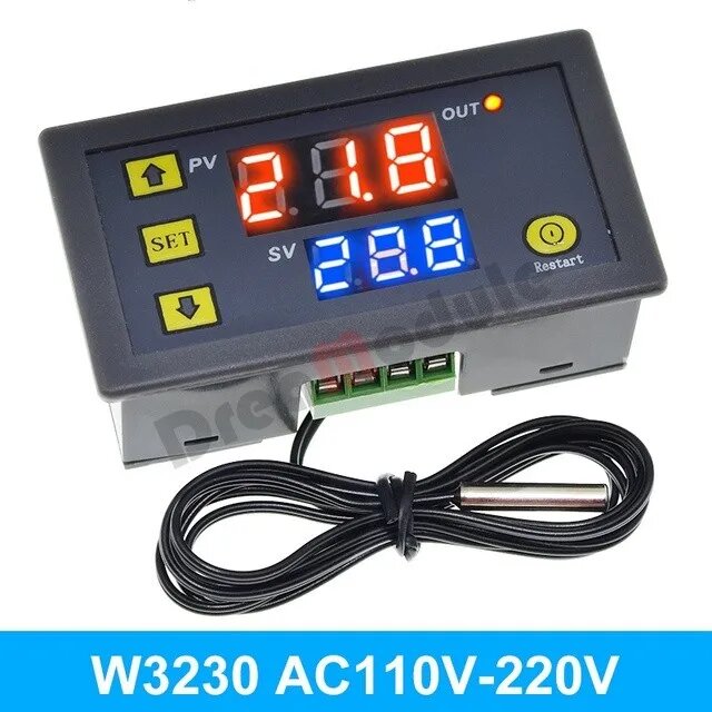 Цифровой терморегулятор Voktta W3230 12/24/220В AC 110-220V