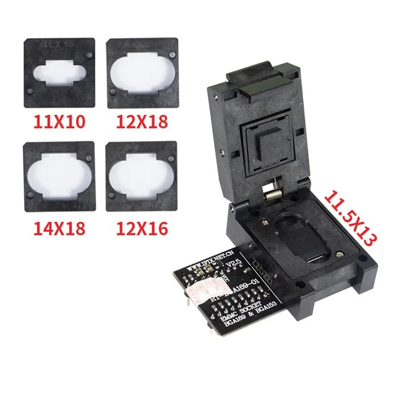 RT-BGA169-01 Адаптер EMMC BGA169 / BGA153 V2.5, черный матовый, 4 шт.