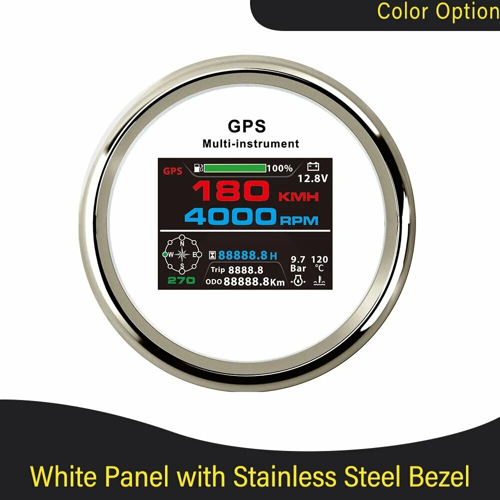 85 мм цифровой 10 в 1 Многофункциональный 0-999 км/ч GPS спидометр одометр тахометр топливный WS