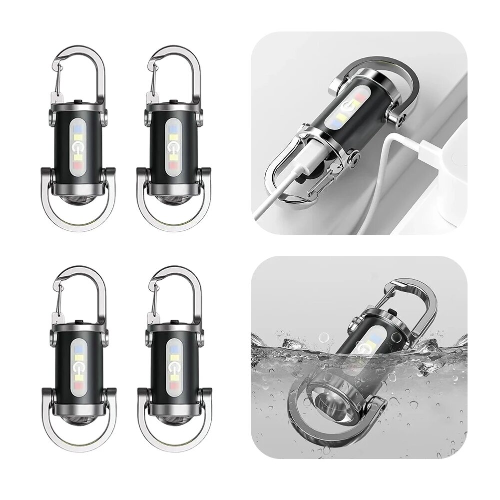 Мини-фонарик Многофункциональный COB светодиодный брелок-фонарик USB перезаряжаемый портативный брелок-фонарик для экстренной помощи на открытом воздухе