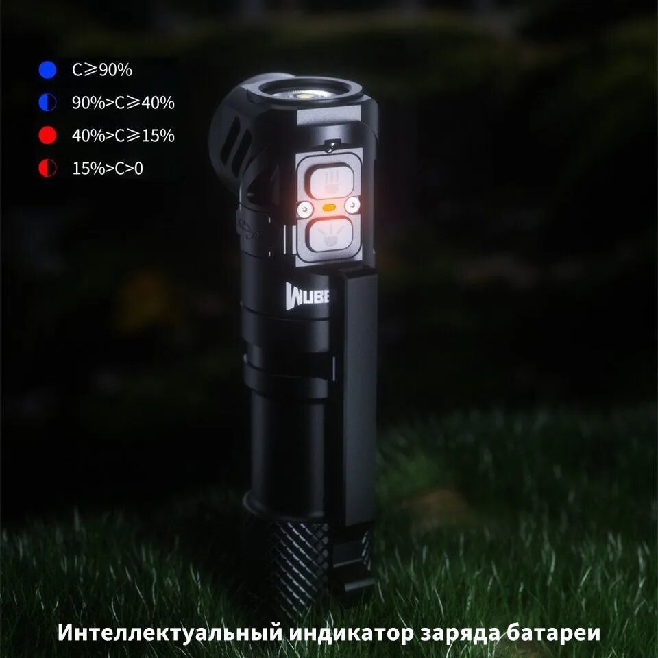 Фонарь-прожектор (фонарик) светодиодный, аккумуляторный, водонепроницаемый, черный — фото 1