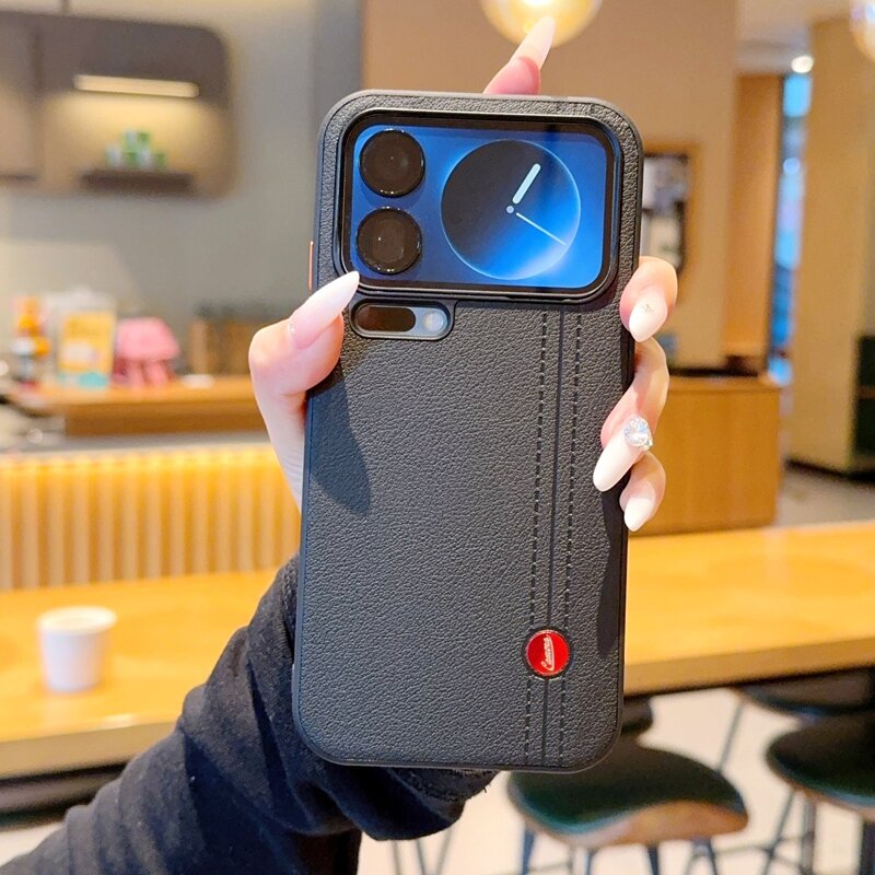 Чехол Для Xiaomi 17 Pro Max/Сяоми 17 Про Max, soft touch, чехол-кардиомонитор, искусственная кожа, поликарбонат (PC), защита камеры, ударопрочный, усиленные углы, Xiaomi, Xiaomi 17 Pro Max, black,