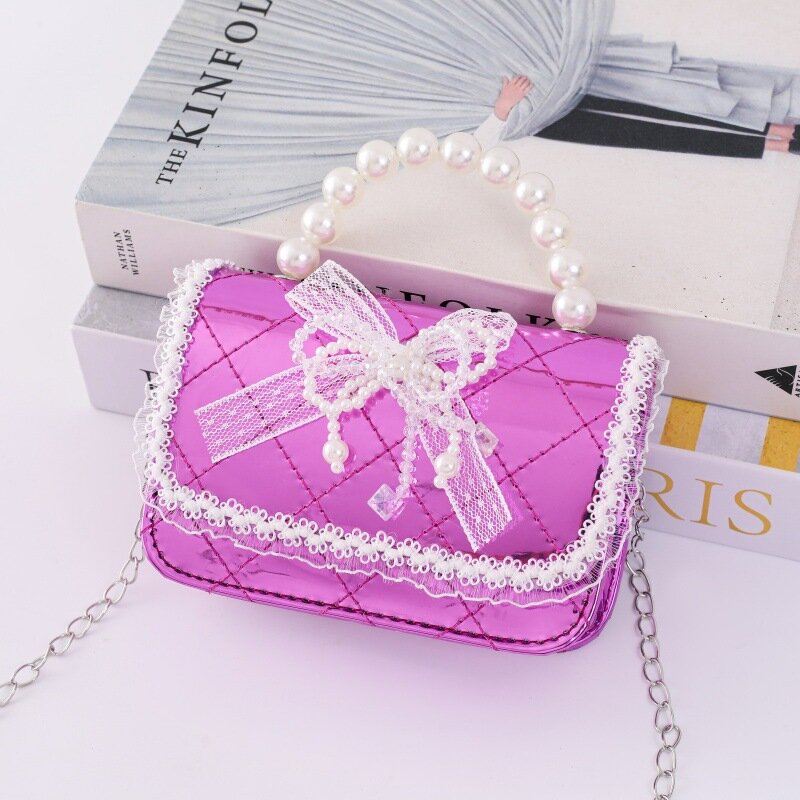 Новая стеганая сумка из PU с жемчугом, изысканная универсальная сумка принцессы, модная сумка через плечо, оптовая продажа