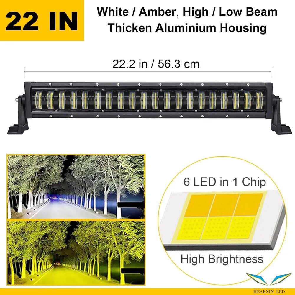 Hearxin LED Прожектор автомобильный, 22 шт, арт. 56.3cm（22IN），1шт