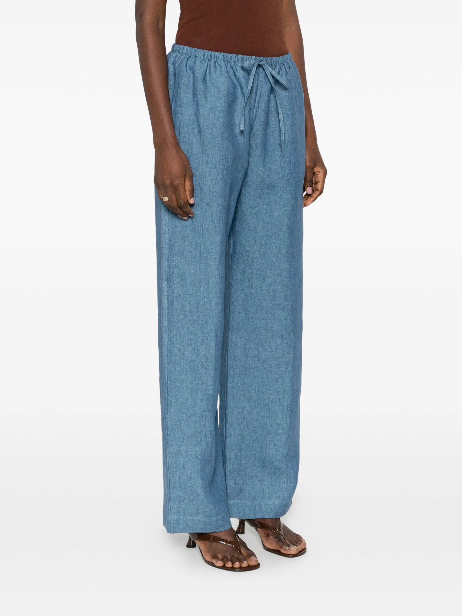 Брюки ROHE Drawstring palazzo pants, размер 34, blue — фото 1