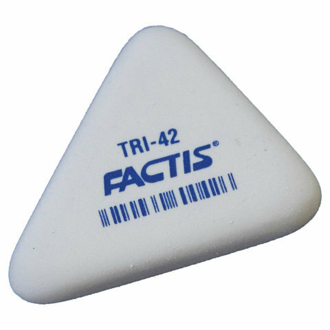42 шт. Ластик FACTIS TRI 42 (Испания), 45х35х8 мм, белый, треугольный, PMFTRI42