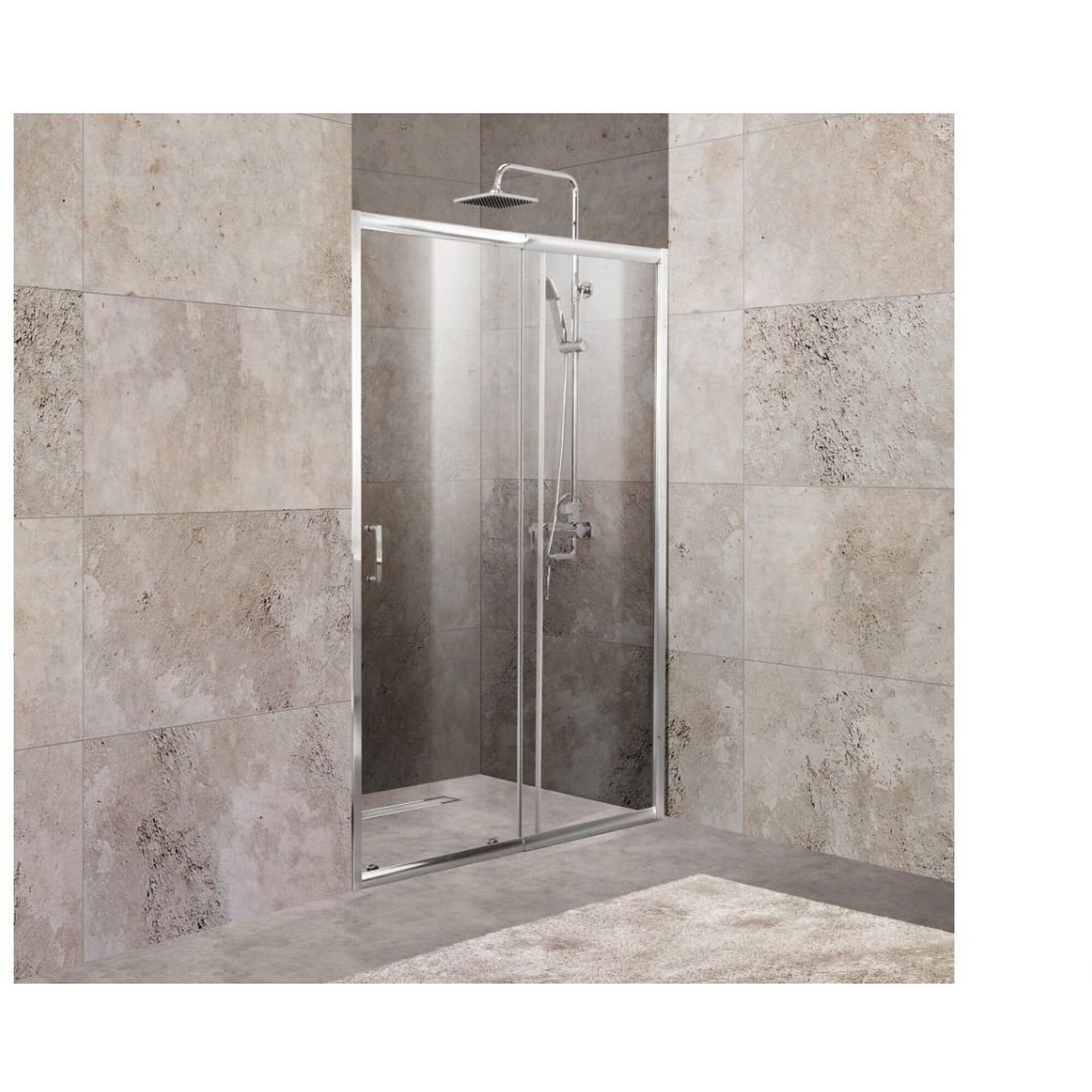 Душевая дверь BelBagno UNIQUE-BF-1-110/125-C-Cr хром, стекло прозрачное 5 мм (1900х1100/1250)