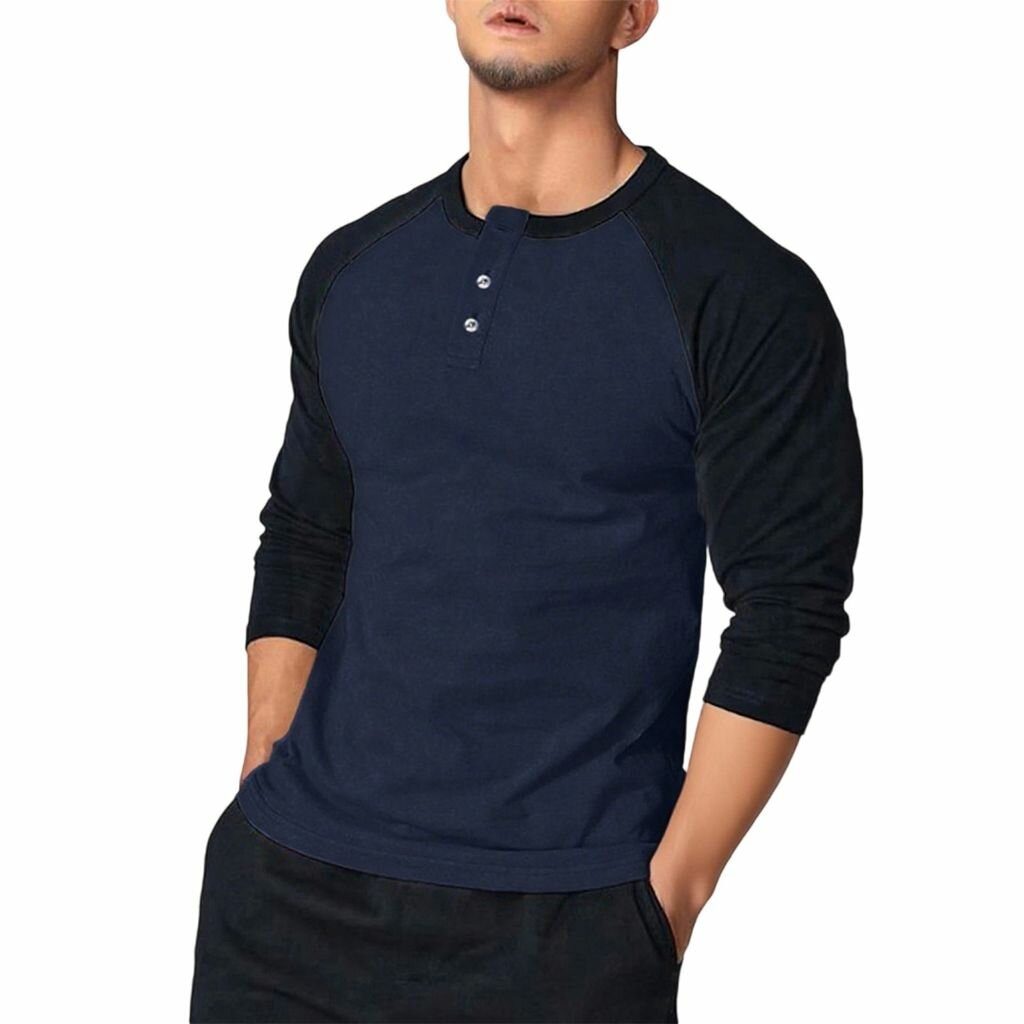 Футболка с круглым вырезом и длинными рукавами, персонализированный топ в тон-темно-синий-S