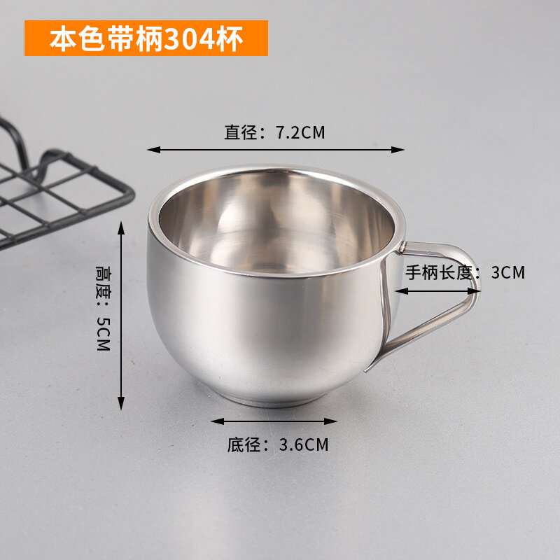 Мини 2 чашки для чая, детская чашка, чашка для воды с двойным слоем, две чашки с ручкой из нержавеющей стали 304, маленькая винная чашка с термоизоляцией