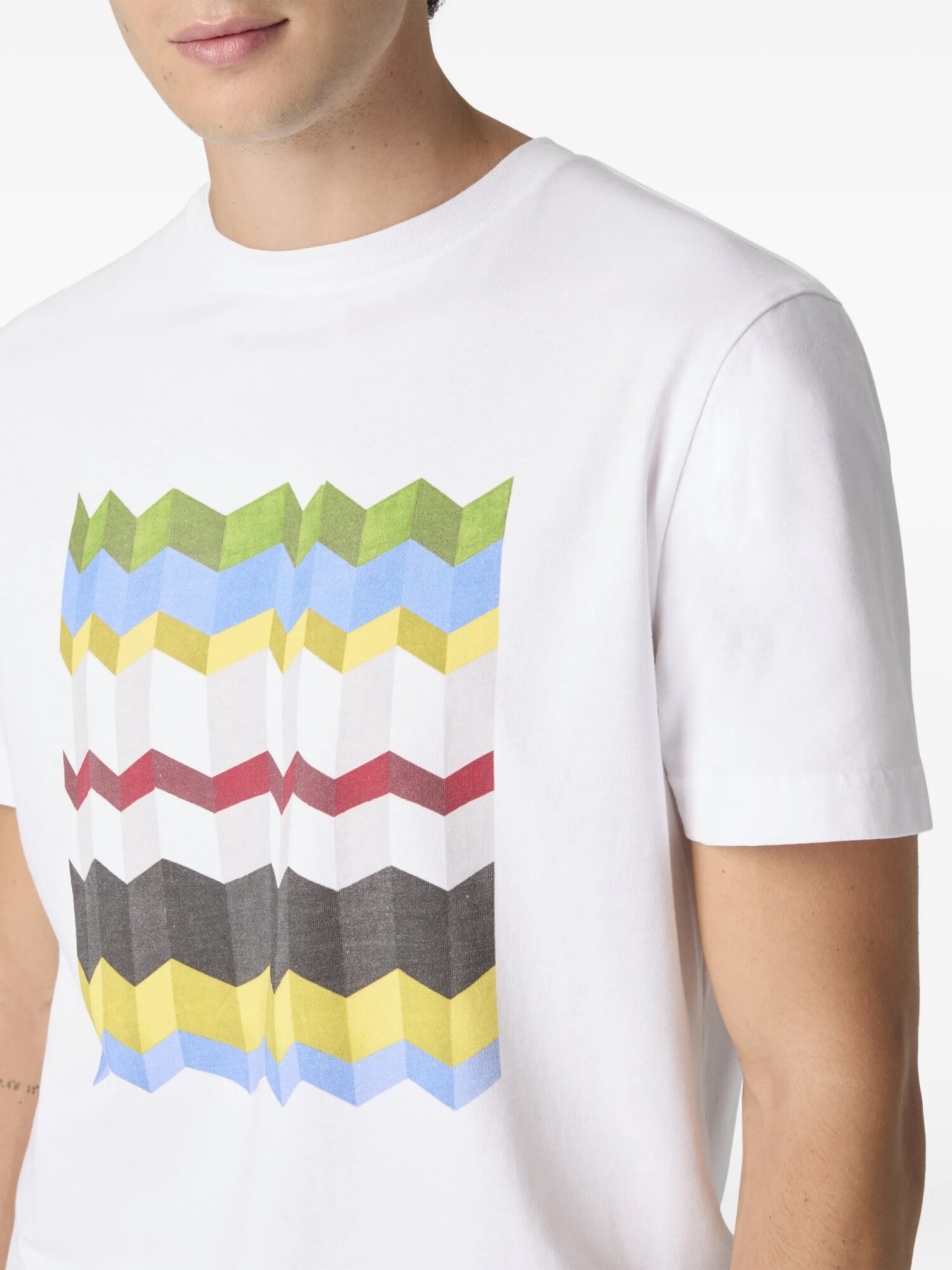 Футболка Missoni, размер 50, бежевый/белый — фото 1
