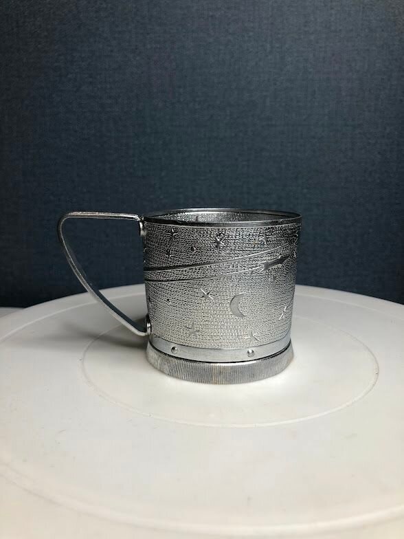 Подстаканник винтажный Верх-Исетский з-д СССР "космос", алюминий